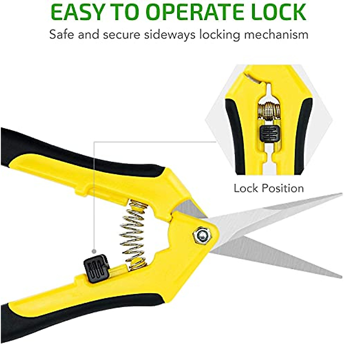 iPower 1.35 Gallon Lawn Garden Pump Sprayer Adjustable Shoulder Strap, Pressure Relief Valve, with 6.5 Inch Hand Pruner Combo, Stainless Steel Blades, Spray Bottle & Yellow, Yellow