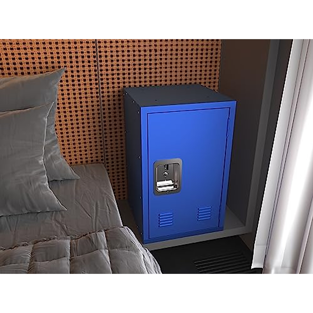 Campfun Kids Storage Locker, Metal Storage Cabinet Locker Cabinet Easy Assembly, Small Storage Cabinet Steel Locker, 24" H Single Locker, Lockers for Kids Bedroom/Home/School/Office, Blue