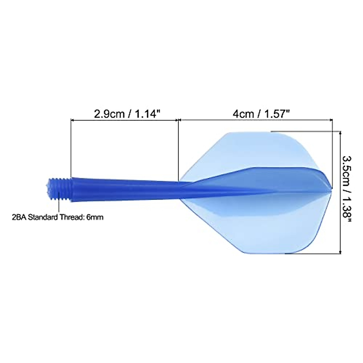PATIKIL Integrated Dart Shaft & Flights, 3 Pack Durable Plastic Dart Flight Set, Transparent Blue