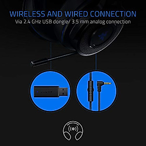 Razer Thresher - Lag-Free Wireless Connection - Retractable Digital Microphone - Gaming Headset Works with PC & PS4
