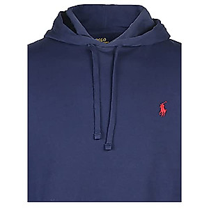 Polo RL Men's Long Sleeve Jersey Knit Pullover Hoodie (Navy, Medium)