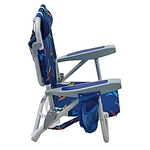 Rio Beach Kid's 5-Position Lay Flat Backpack Folding Beach Chair, Surf Power Surfer
