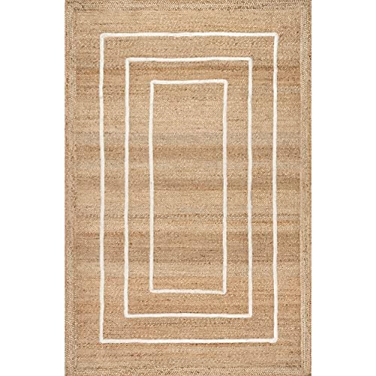 nuLOOM Caile Hand Loomed Raised Geometric Jute Area Rug, 10' x 14', Ivory
