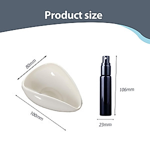 YAFIYGI Coffee Bean Dosing Cup with Coffee Bean Spritzer Measuring and Weighing Bowl White Ceramic Coffee Bean Container Cha He Tray Espresso Cupping Container Dispenser Loose Tea Flower Petals Tea