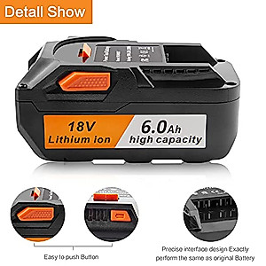[1-Pack] 18V High-Output 6.0Ah! Battery for Ridgid 18 Volt Power Tools Battery R840087 R840083 R840086 R840085 R840084 AC840085 AC840086 AC840087P etc.