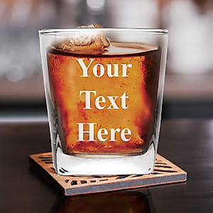 My Personal Memories, Engraved 9oz Whiskey Square Rocks Glass - Custom Personalized With Your Text