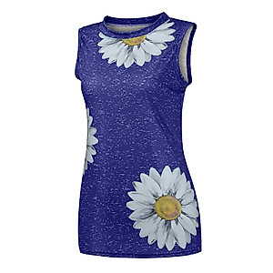 Ceboyel Women Sunflower Print Tank Tops Floral Summer Casual Shirts Loose Fit Sleeveless Tshirts Trendy Cute Outfits 2023