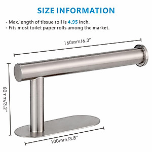 Toilet Paper Holder Self Adhesive, Eolax Toilet Roll Holder no Drilling for Bathroom Washroom, Tissue Roll Holders Wall Mount, 304 Stainless Steel (Brushed Nickel)