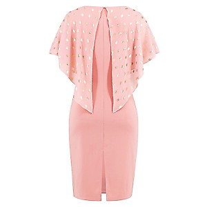 Business Dresses for Women Fashion Slim Fit Style V-Neck Dress Elegant Polka Dot Chiffon Dress