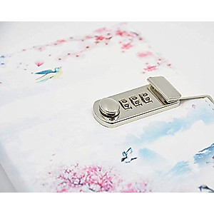 ZXHQ Diary with Lock for Women & Men, Secret Diary for Girls, Journal with Combination Lock Faux Leather Writing Travel Diary Password A5 Pink