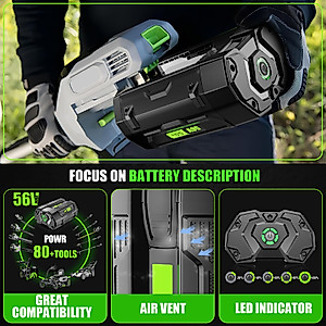 NEPOWILL 56v 5.0Ah Replacement Battery for EGO 56V Battery BA2800 BA4200 BA1400, Compatible with EGO 56 Volt CS1604 CS1804 CS1403 HT2400 LB6504 LB5804 LB6500 LB4800 HTA2000 PH1400 Power Tools
