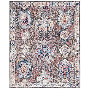 SAFAVIEH Bristol Collection 8' x 10' Dark Grey/Blue BTL340A Boho Chic Distressed Area Rug