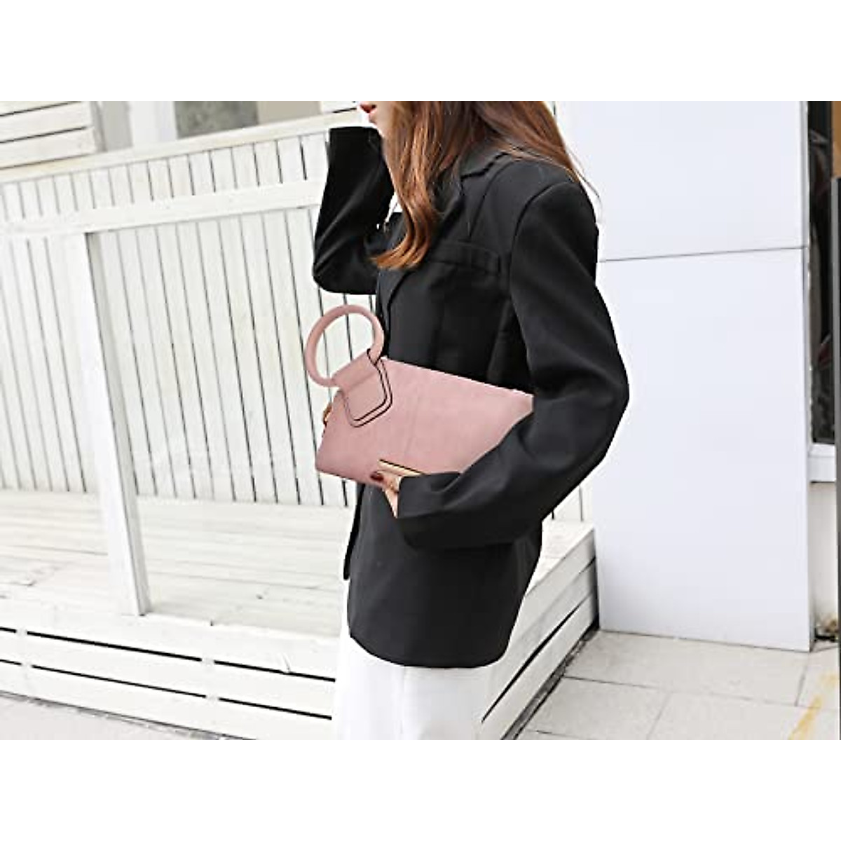 MKF Collection Wristlet Pouch Clutch Wallet for Women's Handbag, Small Purse Black Circular handle Purse Bag By Mia K