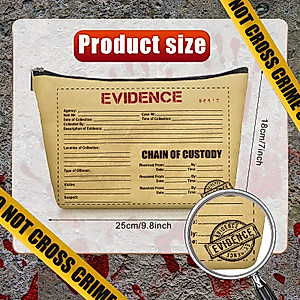 Oudain 4 Pcs Evidence Bags Evidence Makeup Bag Evidence Pencil Bag Novelty Zipper Pouch True Crime Bags for Women Office
