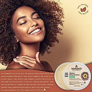 Ashanti Naturals White Whipped Raw Shea Butter | Unrefined African Shea Butter | Creamy Moisturizer for Easy Application - 8 oz