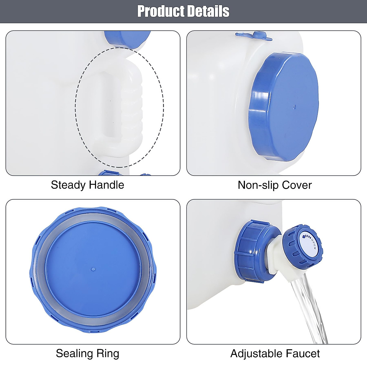 RedSwing 4 Gallon/15L Portable Water Container with Spigot, Water Storage Carrier for Camping Outdoor Hiking, BPA Free