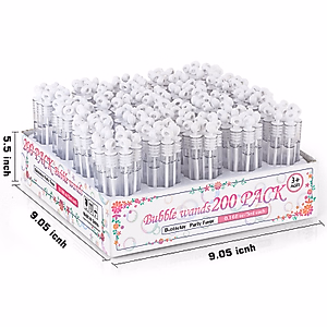 200 Pack Mini Bubble Wands, White Bubble Stick Toy Bulk for Wedding Supplies, Anniversaries, Valentine's Day Gift, Celebrations, Wedding Send Off, Party Favor for Couple, Guests, Kid, Boy and Girl