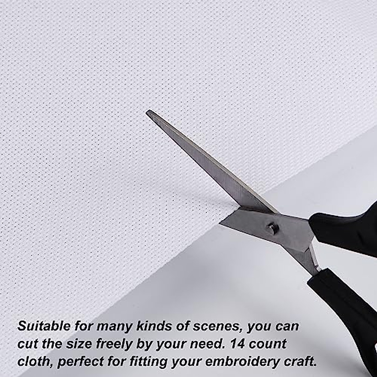 HARFINGTON 14 Count Cross Stitch Cloth 12 by 20 Inch Cross Stitch Fabric 5PCS Classic Reserve Embroidery Cloth for Craft Embroidery, Handmade Needlework, DIY Handicrafts, Pure White