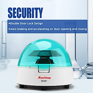 Sanliang Mini Centrifuge 7000RPM Lab Benchtop Centrifuge Machine with 2 Rotors for 8 x 0.2/0.5/1.5/2.0ml and 0.2mL×32 PCR Strips, Low Noise≤45dB.