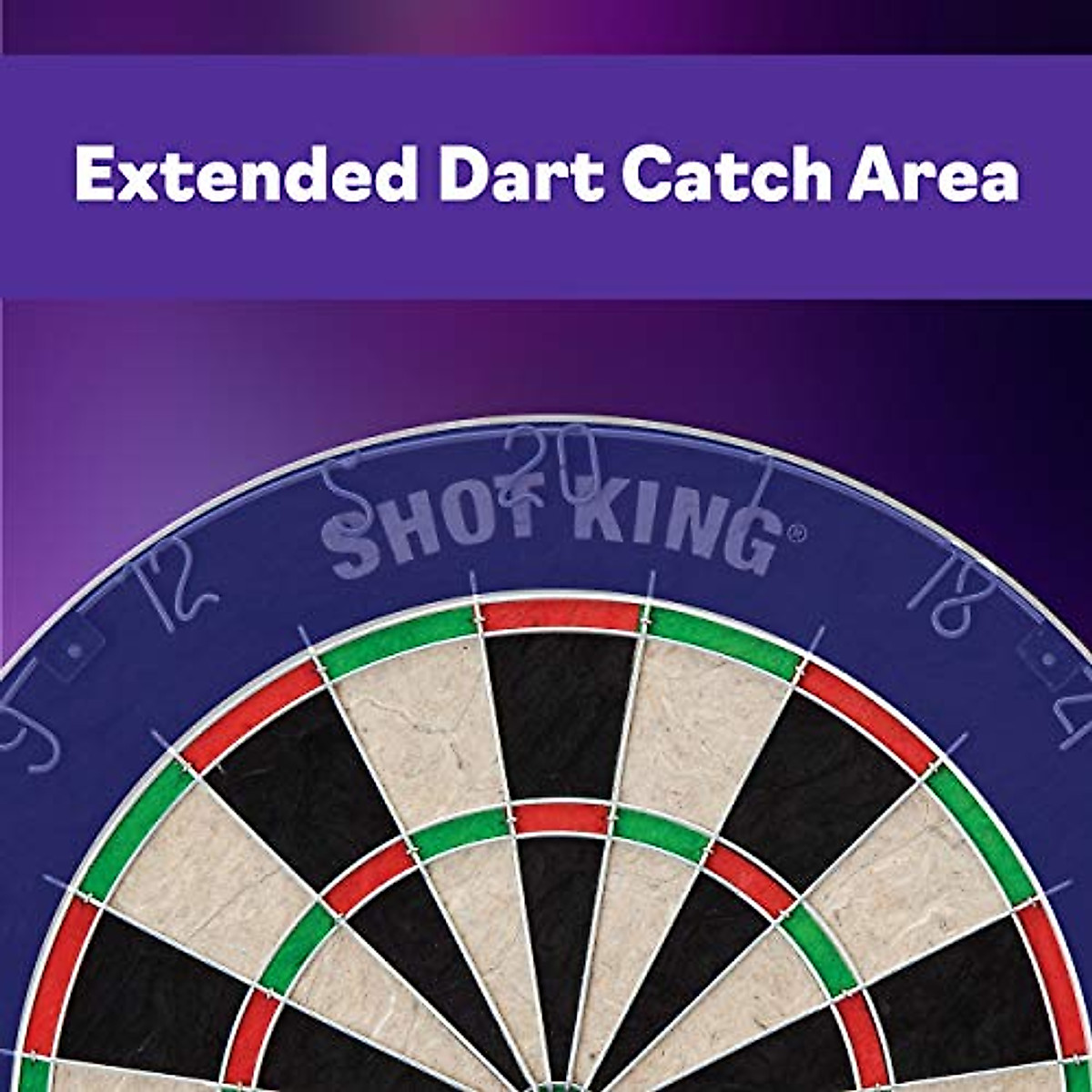 Viper by GLD Products Shot King Regulation Bristle Steel Tip Dartboard Set with Bullseye Metal Radial Spider Wire Compressed Sisal Board with Rotating Number Ring Includes 6 Darts Black