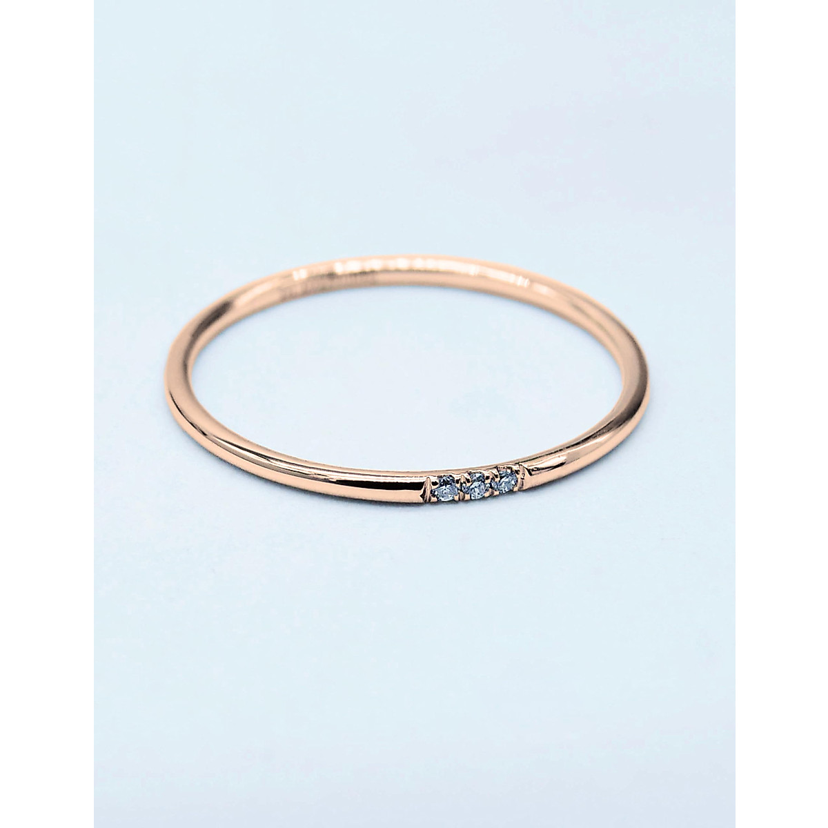 Dazzlingrock Collection 0.02 Carat (ctw) Round White Diamond 3 Stone Ring for Women in 10K Rose Gold Size 6.5