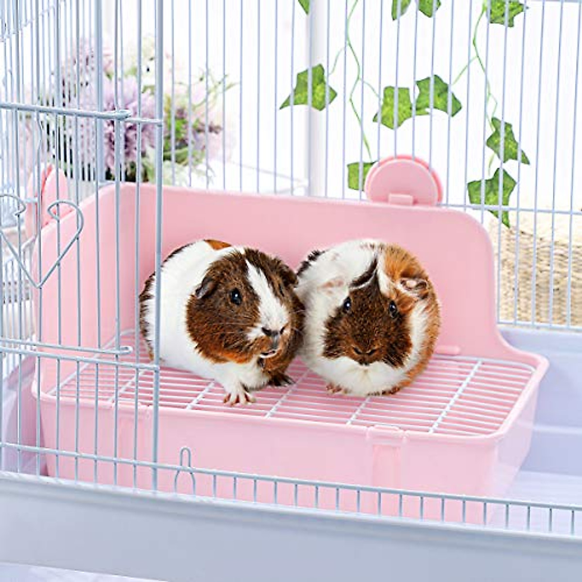 POPETPOP Small Pet Toilet Plastic Lightweight Multi- use Small Animal Potty Pet Pan Bunny Litter Box Pet Litter Box for Hamster Rabbit Pig Chinchilla Ferret