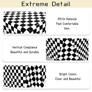 Teruntrue 10 Packs Black Checkered Plastic Tablecloth 54"x108"Black and White Checkered Table Cover Disposable Racing Table Cloth Will Cover Any Table up to 8 ft for Weddings Birthday Party Décor