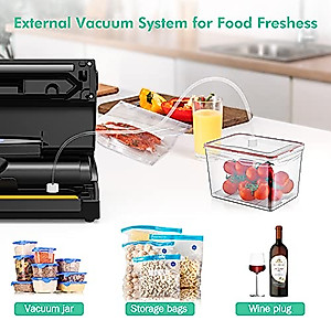 KOIOS Vacuum Sealer Machine, 85Kpa Automatic Food Sealer for w/Starter Kit, Dry&Moist Modes, With Up To 40 Consecutive Seals, Compact Design (Black)