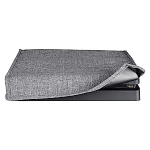 eXtremeRate Gray Horizontal Dust Cover for PS4 Slim Console, Soft Neat Lining Dust Guard for PS4 Slim Console, Anti Scratch Waterproof Cover Protector Sleeve for PS4 Slim Console