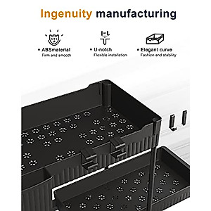 MHHA Under Sink Organizer, 2 Tier Sliding Bathroom Cabinet Organizer and Storage，Multi-purpose Under Kitchen Sink Oragnizers and Storage,1 Pack (Black)