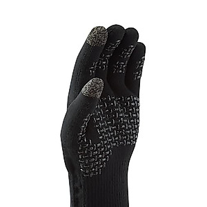 SEALSKINZ Unisex Waterproof All Weather Ultra Grip Knitted Glove, Black, Large