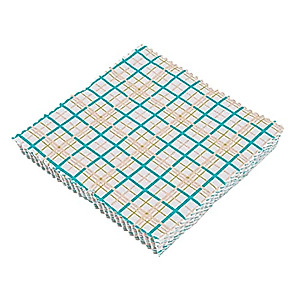 Soimoi Check Print Precut 5-inch Cotton Fabric Quilting Squares Charm Pack DIY Patchwork Sewing Craft- Turquoise Blue