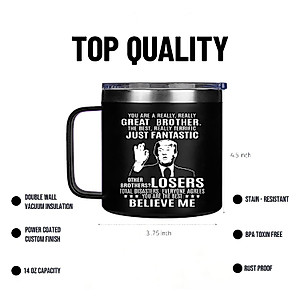 Edizzone Gifts for Brother -14Oz Cup - Brother Gifts - Best Brother Birthday Gift – Birthday Gifts for Brother - Gifts for Brother From Sister - Christmas Gifts for Brother