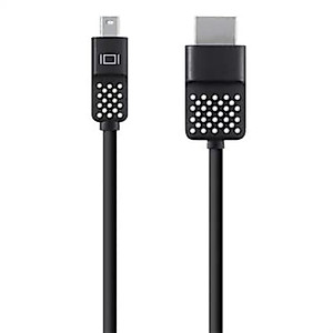 Belkin Mini Displayport to HDMI Cable 6ft - Compatible with 4k Monitors - HDMI to Displayport Cable - Connect TV & Monitors to MacBook Pro, Surface Pro & More (Black/White)