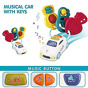 TOY Life Baby Toy Keys with Steering Wheel Toy - Toy Key for Toddler and Infant and Kids Steering Wheel - Play Keys Toys - Baby Musical Light Up Toys for Babies 18 Months (Car Keys & Steering Wheel)