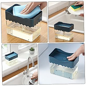 Alipis Soap Pump Dispenser 1PC Presser 2 in 1 Kitchen Sponge Holder Sponge Tray Sink Sponge Hand wash Dispenser Kitchen Sink Sink Dispenser Sink Pump foaming Dispenser abs Soap Counter