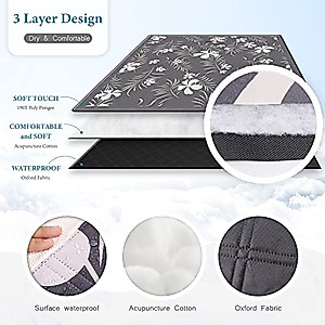 DEWUR Picnic Blankets 79"x79" Extra Large Outdoor Blanket Beach Blanket Waterproof SandProof Picnic Mat Washable Foldable Portable for Grass Lawn Beach Camping (Black Grey)