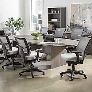 NBF 10L Conference Tables with Eight Seats - Laminate Conference Room Tables - Durable Office Meeting Table - Training Tables for Brainstorming Collaboration Sessions (48"D x 120"W x 29.5"H, Mahogany)
