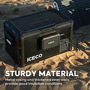 ICECO VL75 Pro 79.2 Quarts Dual Zone Portable Refrigerator with SECOP Compressor, Multi-directional Lid, Dual USB & DC 12/24V, AC 110-240V | Compact Refrigerator | For Car, Home, RV | With EC Cord