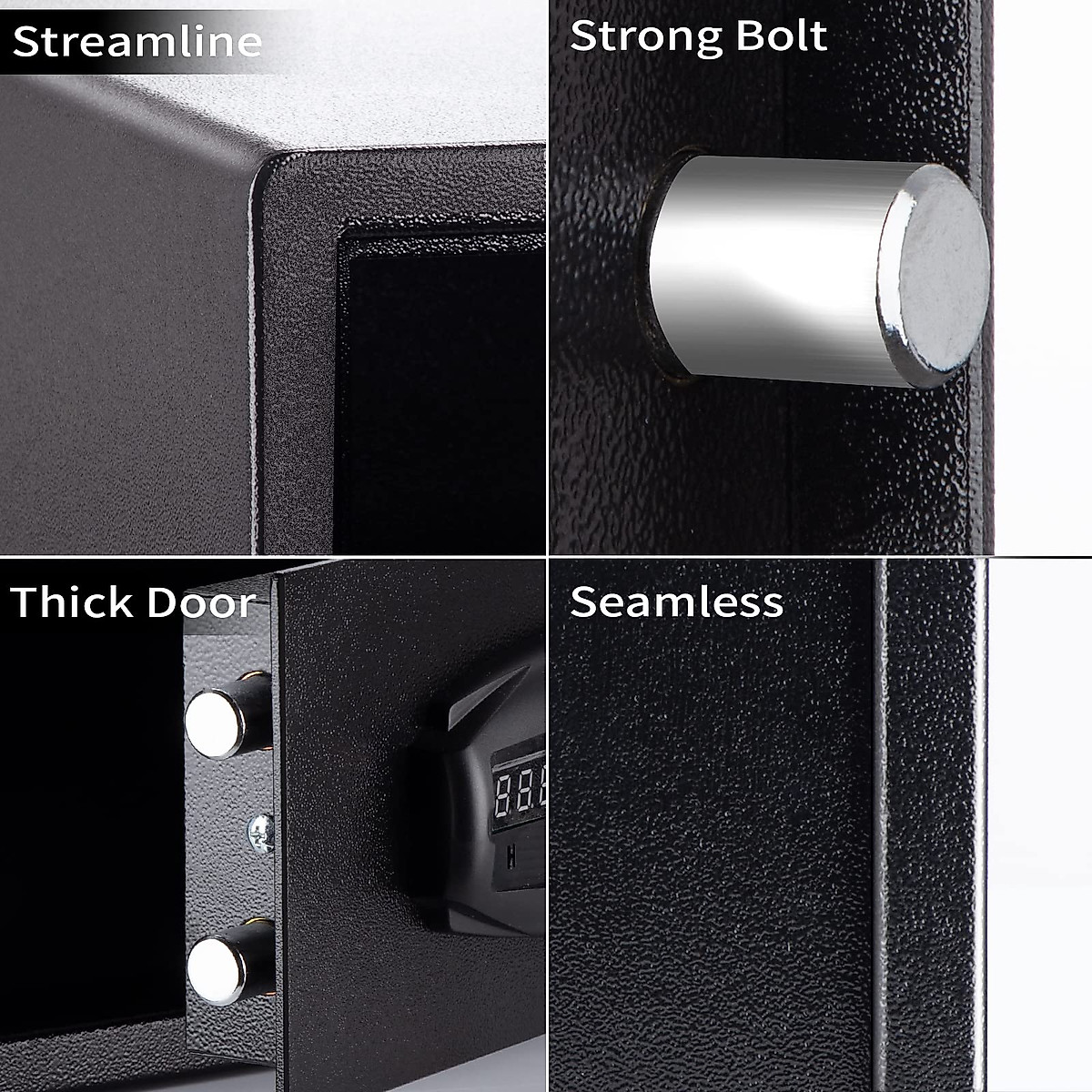 Joosen Safe Box,1 Cubic Feet Money Pistols Document Personal Screct Mini Small Safe Mounting On Floor Wall Of Home Office Hotel,Ditigal Electric Safety Box With Keypad Override Keys