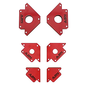 ABN Arrow Welding Magnet Fabrication Holder Set - 6pk 25lb, 50lb, and 75lb Positioning Square Welding Table Magnet Clamps for 45, 90, 135 Degree Angles