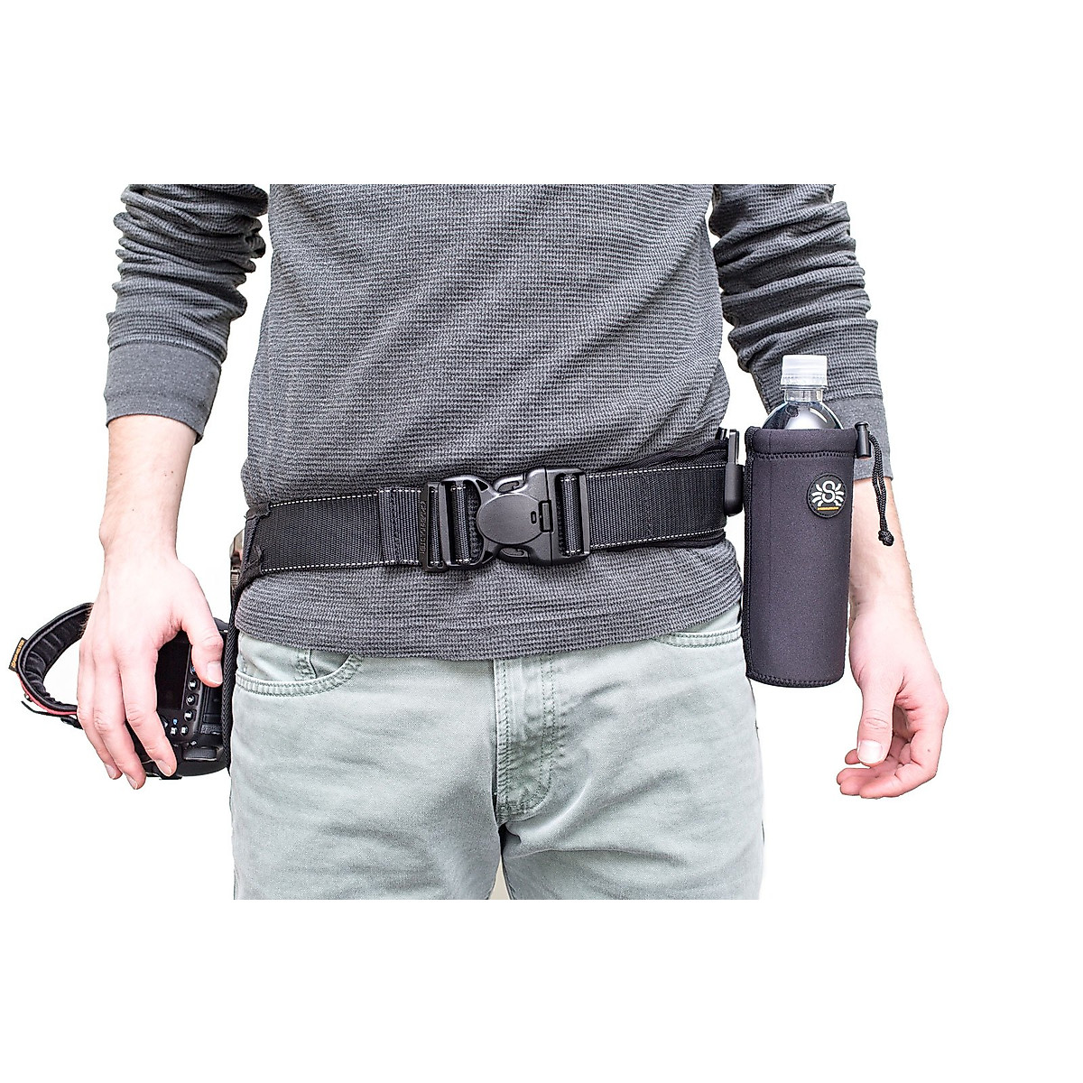 Spider Holster - SpiderMonkey Water Bottle Holder - Self Locking Belt Accessory Clip with Neoprene Drink Holster!