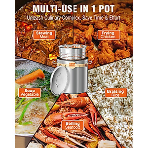 PYY Turkey Fryer with Basket & Lid - 60qt Boil Pot Stainless Steel Crab Lobster Crayfish Shrimp Stock Pot Boiler Deep, Fried Cooker for Commercial Outdoors or Gatherings