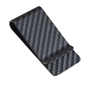 CL CARBONLIFE Carbon Fiber Wallet Money Clip for Cash and Credit Card, Minimalist Holder Clips for Men (Matte Black, 2.8"x1.5")