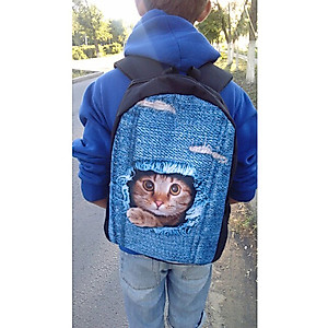 ThiKin Pocket Pug Printed School Backpack for Boys Girls School Book Bags