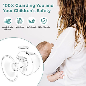 CreGear Wearable Breast Pump Milk Collector Cup Accessories 24mm Suitable for S9/S10/S12 Hands-Free Breast Pump Part Replacement, Include 24mm Flange, Duckbill Valve, Silicone Diaphragm and Linker