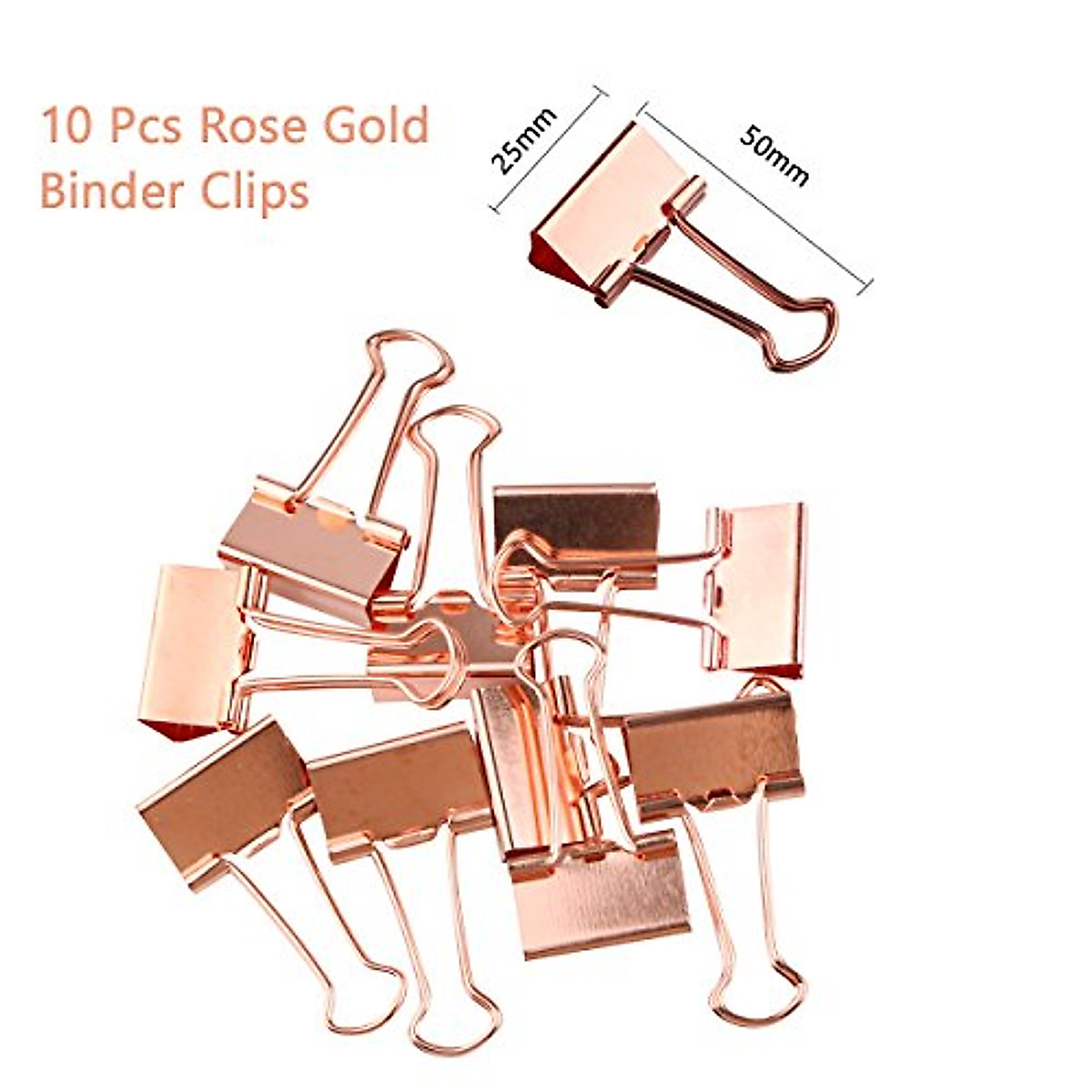 Unime Rose Gold Stapler Acrylic Desktop Stapler with 1000 PCS Rose Gold Staples and 10 Pieces Blinder Clips for Office School Home Accessory