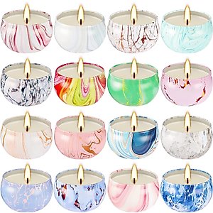 Bauhinia 16 Pack Scented Candles Soy Wax Tin Candles, Natural Fragrance Candles for Stress Relief and Aromatherapy Candles