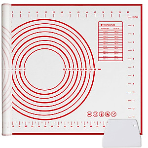 Silicone Baking Mat, Qidoe (16"x 24") Extra Thick Non Stick Baking Mat with Measurement Fondant Mat/Dough Rolling Mat/Counter Mat/Pizza Mat/Oven Liner/Pie Crust Mat Large Non Slip Cooking Pastry Mat
