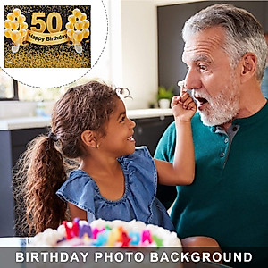 Amosfun 1pc 50 Years Old Background Cloth Merry Birthday Banner Decorative Birthday Backdrop Birthday Backdrop Cloth Happy Birthday Decor Happy Birthday Backdrop Decorative Items Vinyl